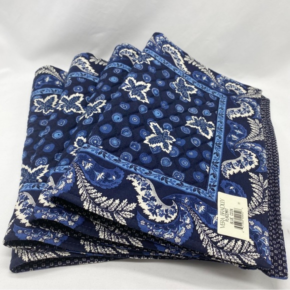 Vera Bradley | Dining | Vintage Vera Bradley Blue Coin Leaf Print ...
